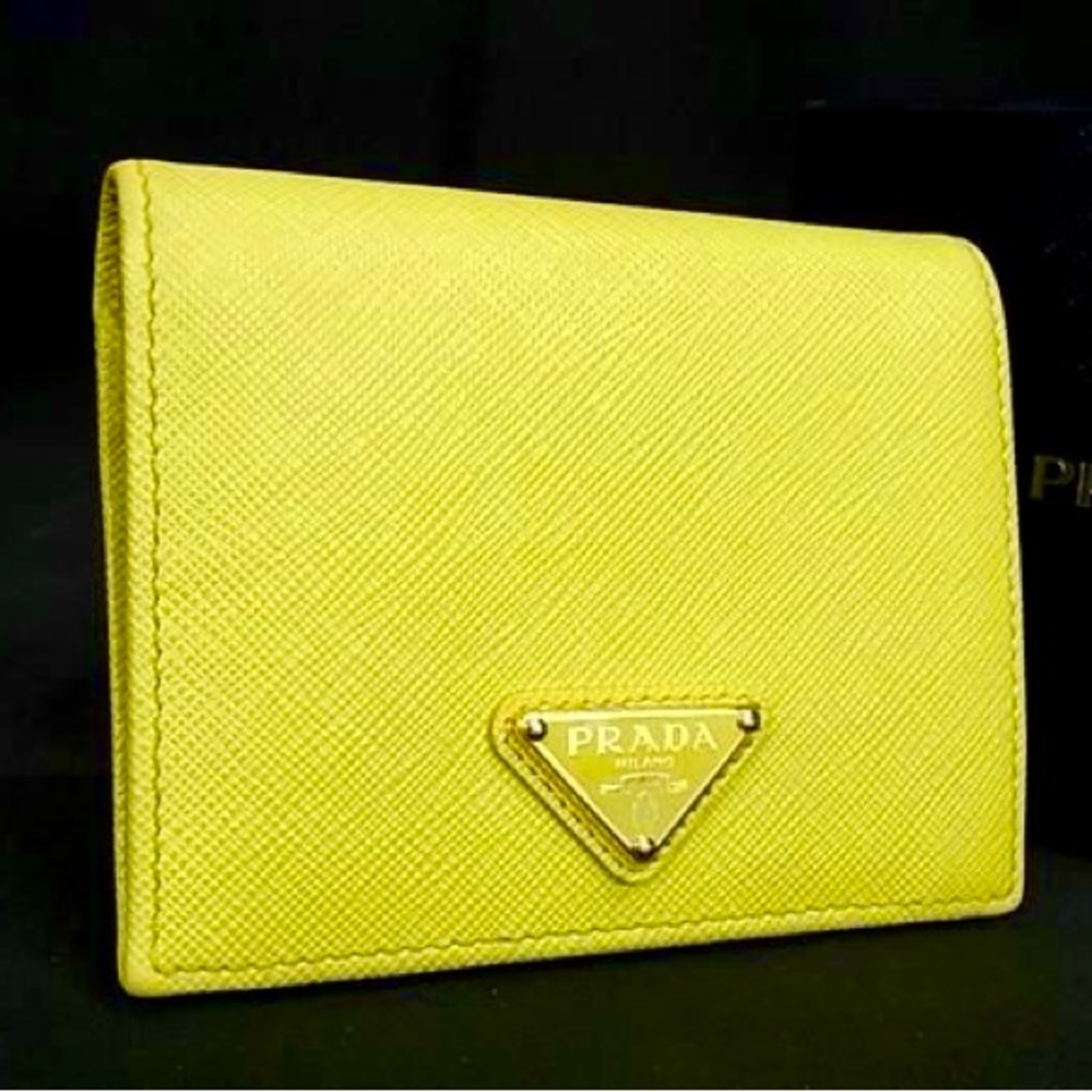 Very Rare Color! Prada Bi-Fold Yellow Wallet - Gem